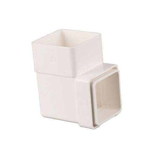 Plastic Guttering Square Downpipe 92.5 Degree Bend 65mm - White ...