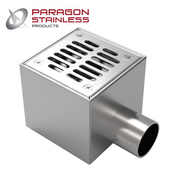Stainless Steel Trapped Square Floor Gully | Drainage Superstore