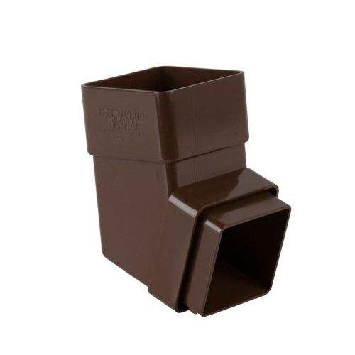 Plastic Guttering Square Downpipe 112.5 Degree Offset Bend 65mm Brown ...