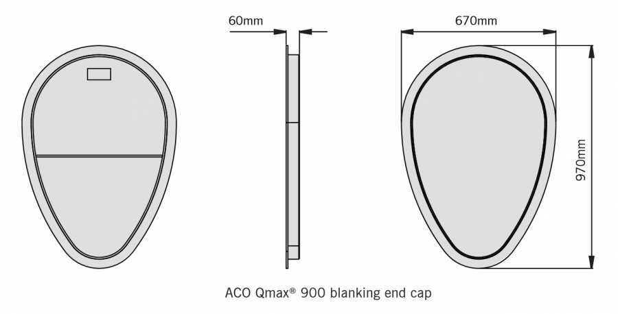 ACO Qmax 900 Slot Channel Blanking End Cap | Drainage Superstore