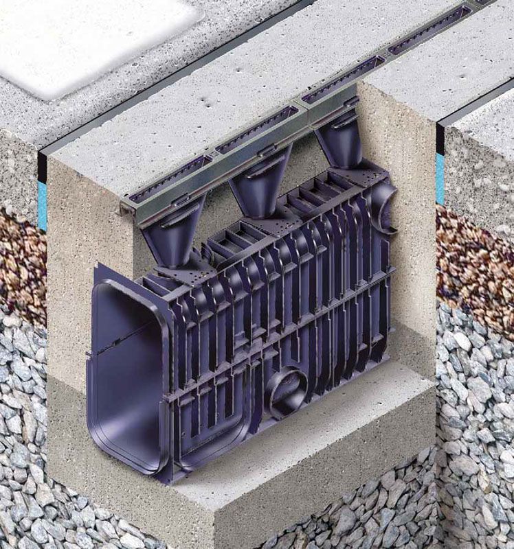 Heavy Duty Commercial Channel Drain with Iron Top 1m F900 Load Class ...