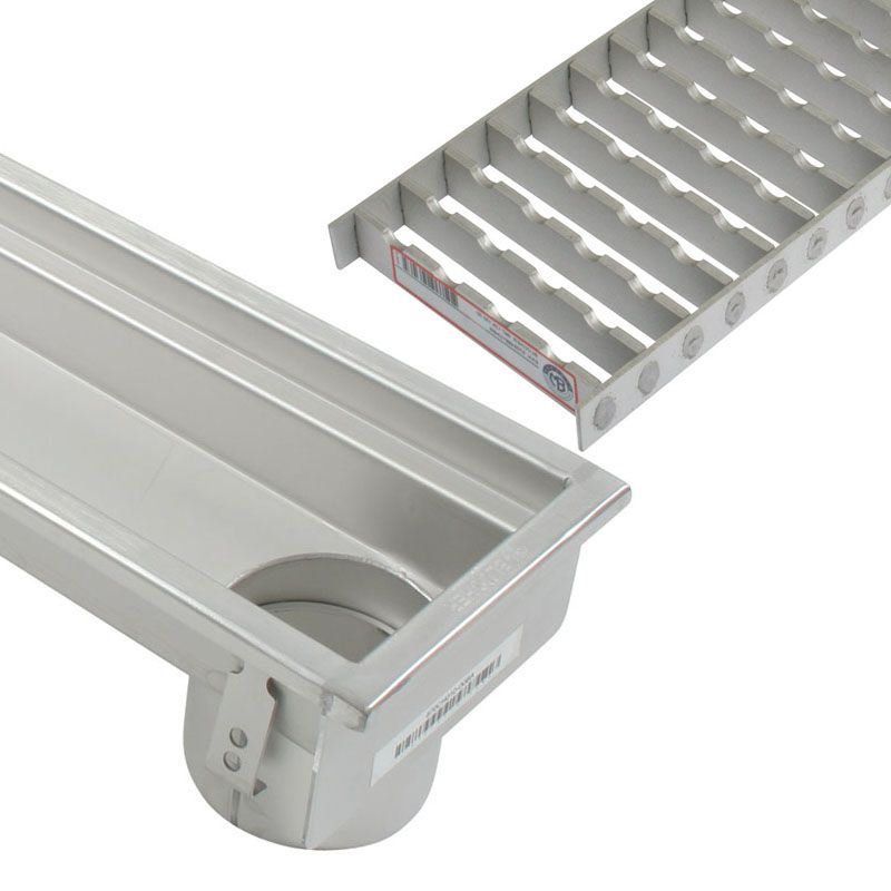Industrial Linear Channel Drain 1000mm for Concrete Floor - End Outlet ...