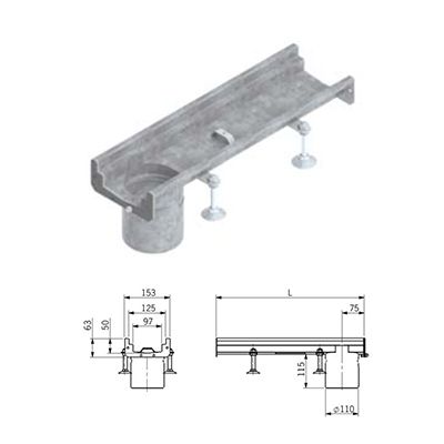 ACO Deckline 125 Level 50mm Invert End Outlet Drainage Channel 500mm ...