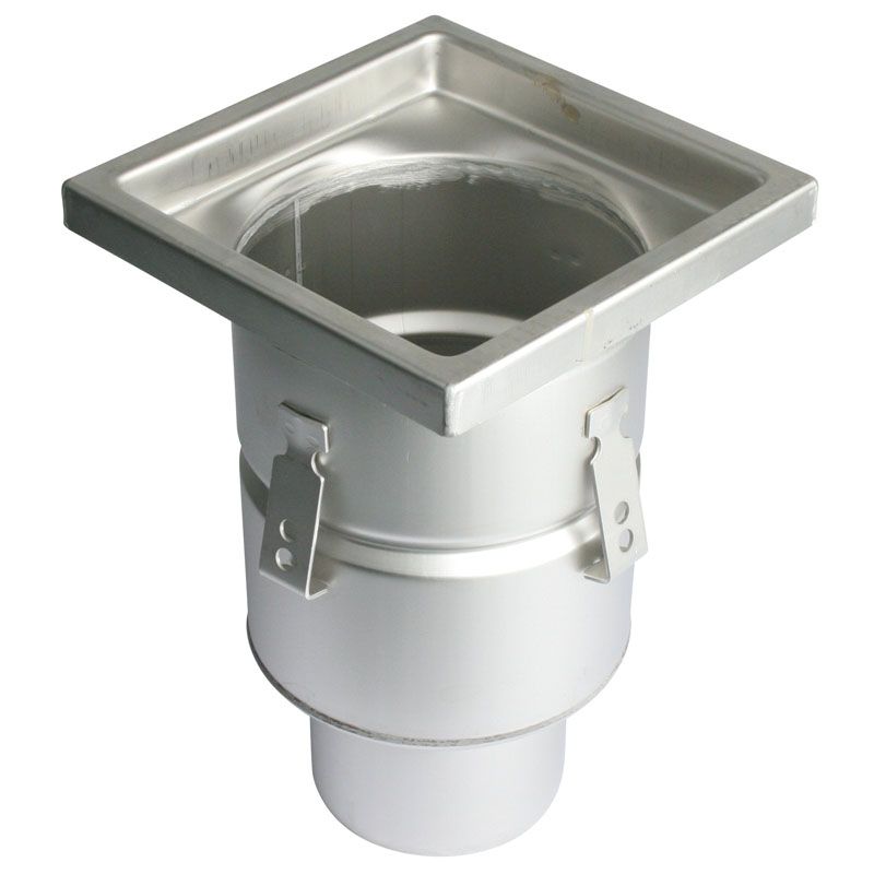 Industrial Vertical Floor Gully Stainless Steel 200 x 200mm - 110mm ...