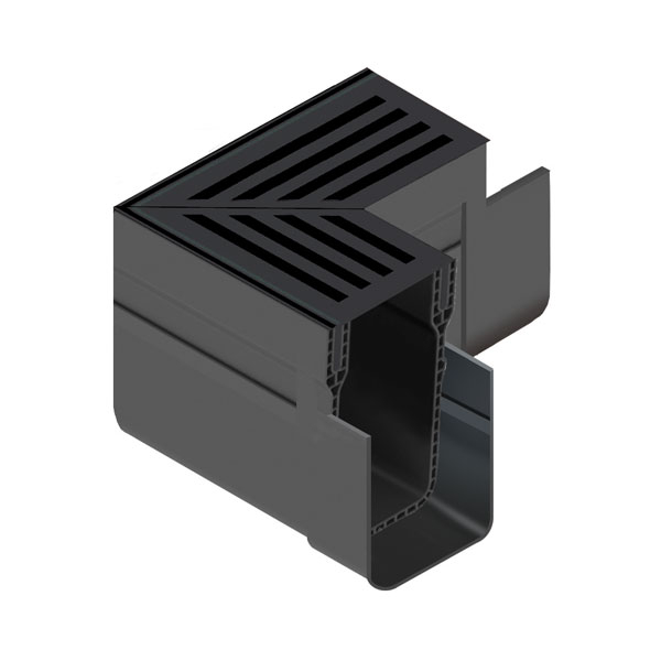 ACO Threshold Channel Drain Corner Unit with Black Grate | Drainage ...