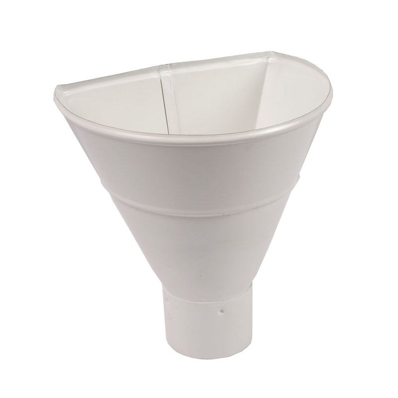 Steel Round Rainwater Hopper Circular Head 87mm White - Cyclone ...