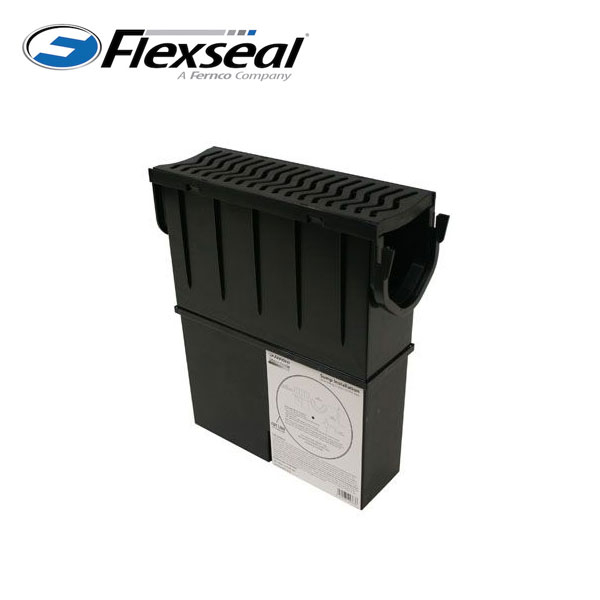 Fernco Stormdrain Channel Drain Sump Unit With Black Plastic Grate ...