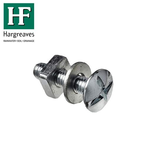 Cast Iron Guttering Joining M6 x 25mm Bolt, Nut and Washer Zinc Plated ...