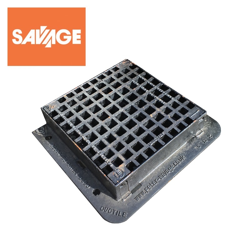 Cast Iron Hinged Pedestrian Gully Grating & Frame 420 x 420mm - D400 ...