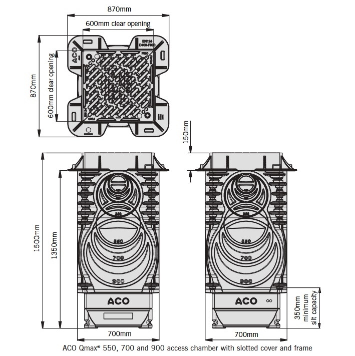 ACO Qmax Deep Access Chamber Assembly with Slotted Cover F900 ...
